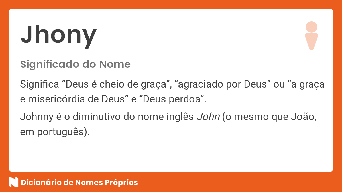 Significado do nome Johnny - Dicionário de Nomes Próprios