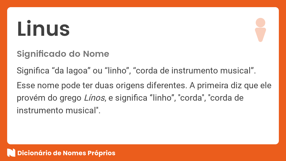 Significado do nome Linus - Dicionário de Nomes Próprios