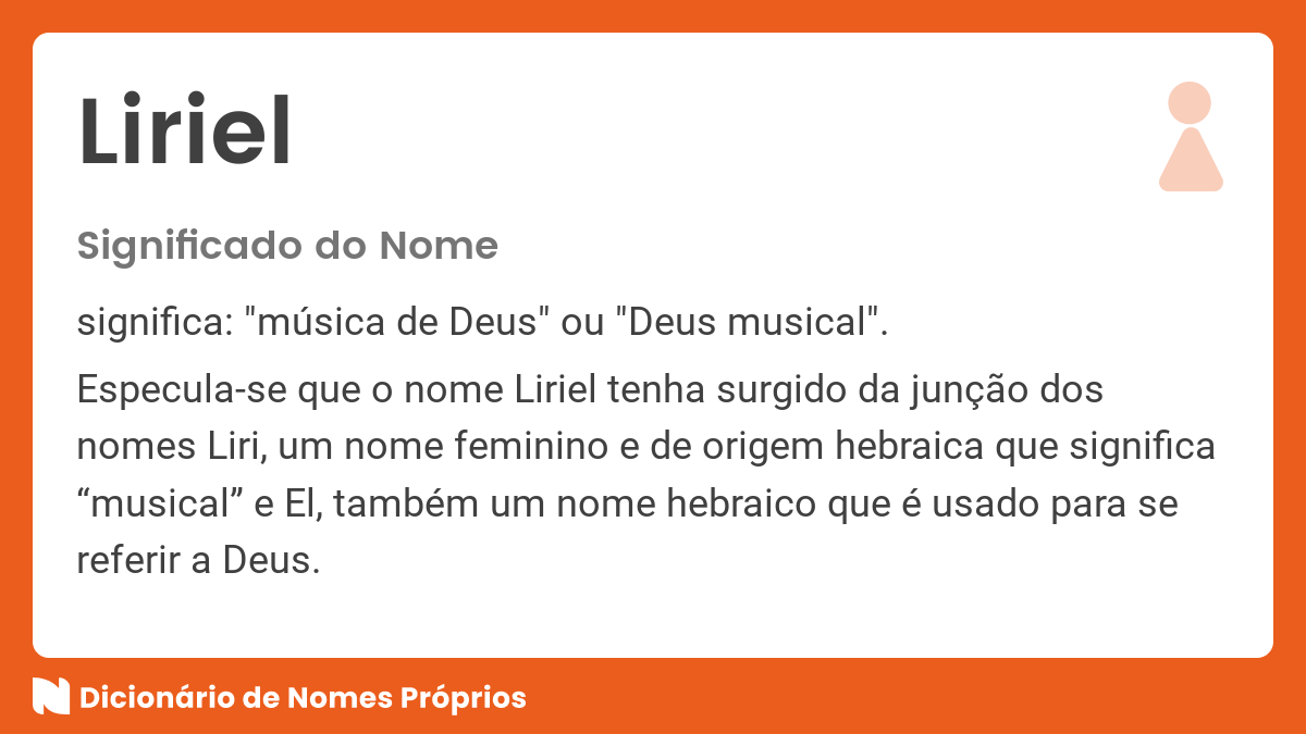 Significado do nome Liriel - Dicionário de Nomes Próprios