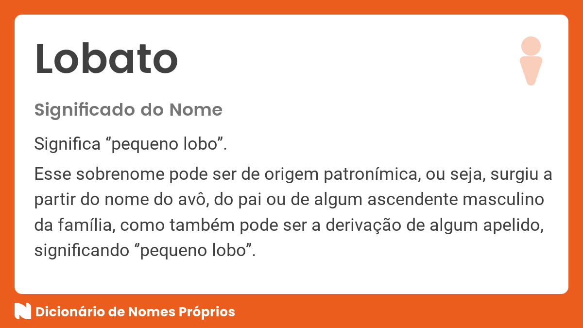 Significado do nome Lobato - Dicionário de Nomes Próprios