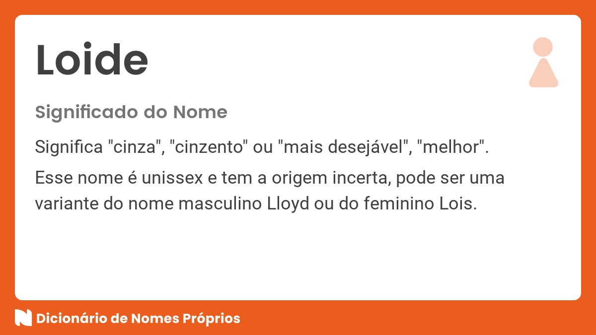 Significado do nome Loide - Dicionário de Nomes Próprios