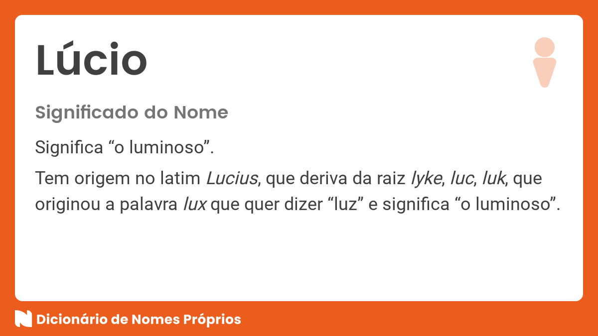 Significado do nome Lúcio - Dicionário de Nomes Próprios