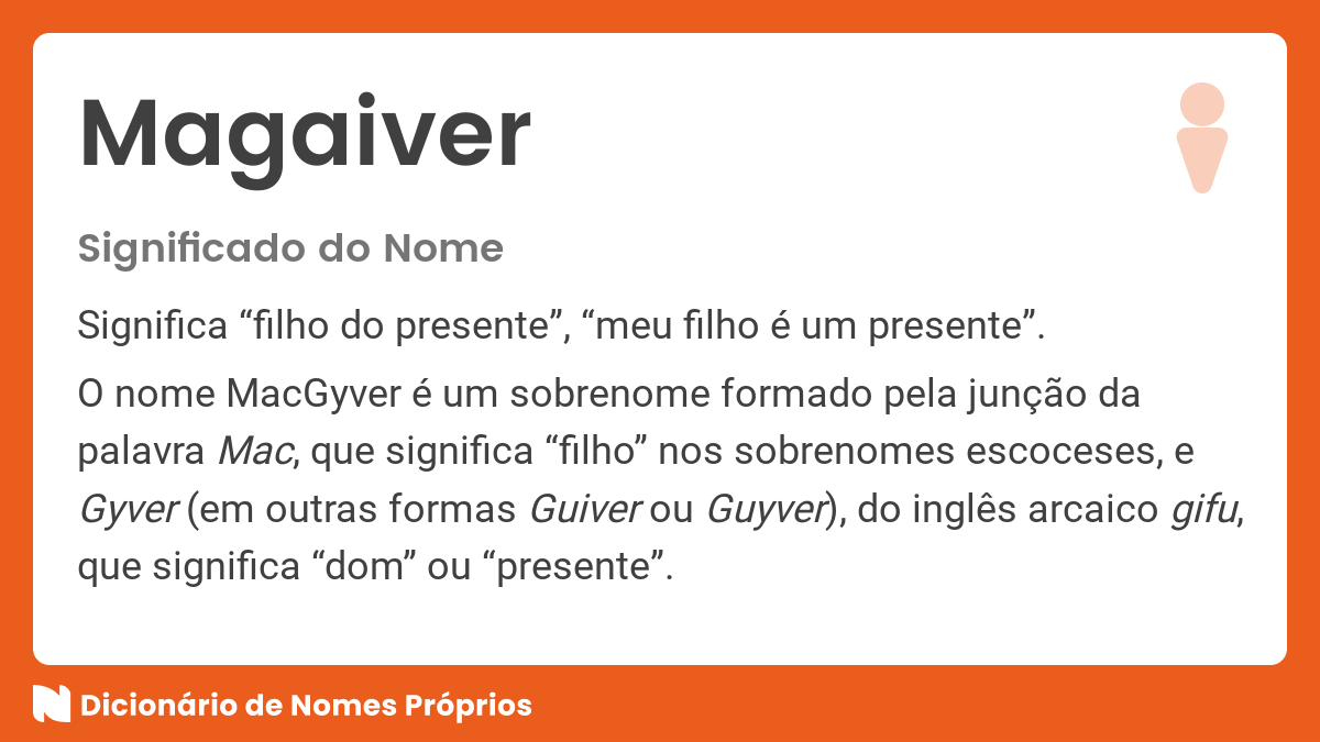 Significado do nome MacGyver - Dicionário de Nomes Próprios