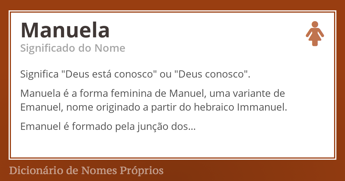 Significado do nome Manuela