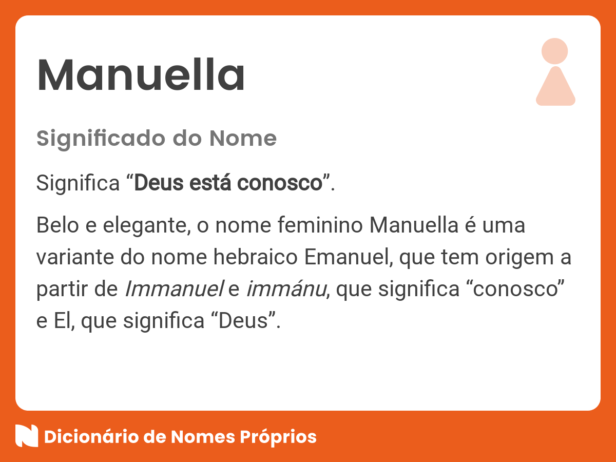 Significado do nome Manuella - Dicionário de Nomes Próprios