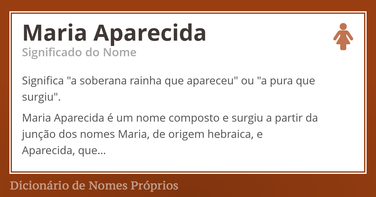 Significado do nome Maria Aparecida