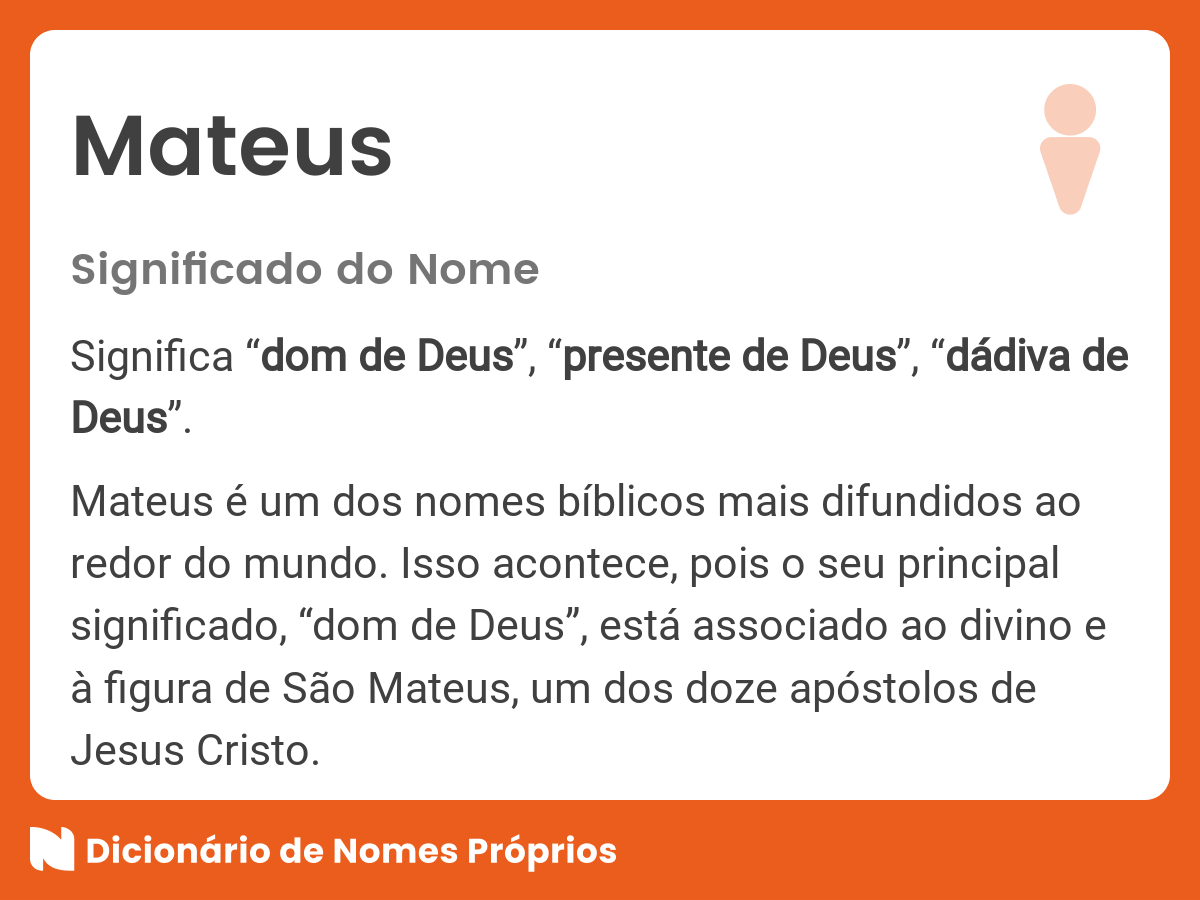 Significado do nome Mateus - Dicionário de Nomes Próprios