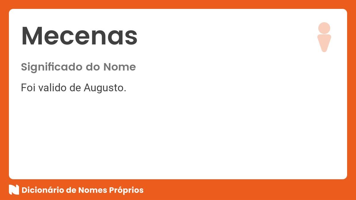 Significado do nome Mecenas - Dicionário de Nomes Próprios