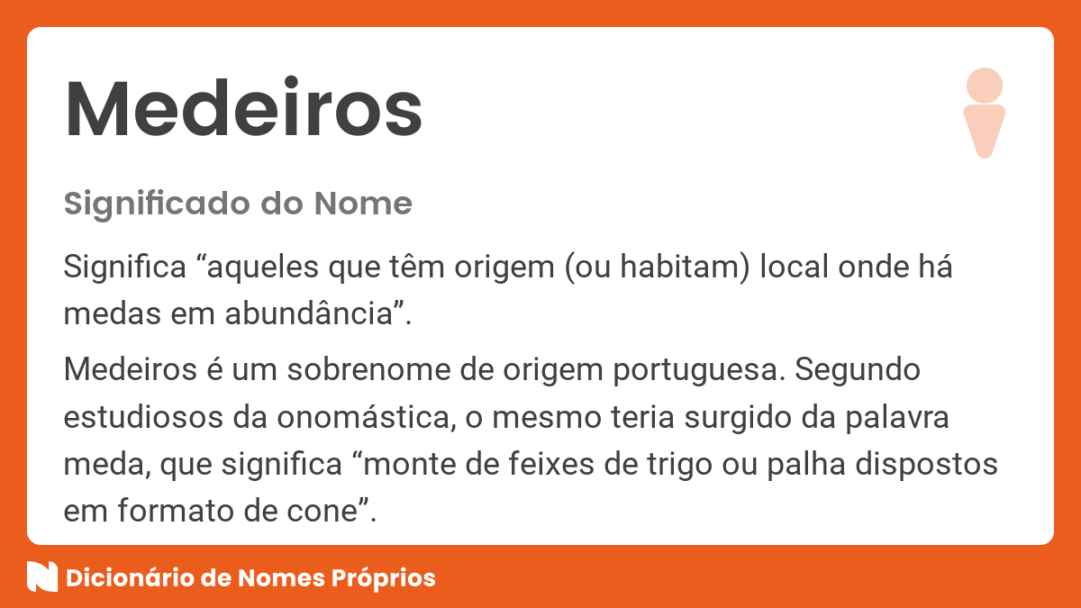 Significado do nome Medeiros - Dicionário de Nomes Próprios