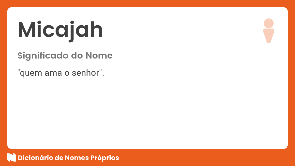 Significado do nome Micajah - Dicionário de Nomes Próprios