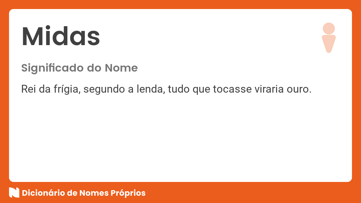 Significado do nome Midas - Dicionário de Nomes Próprios