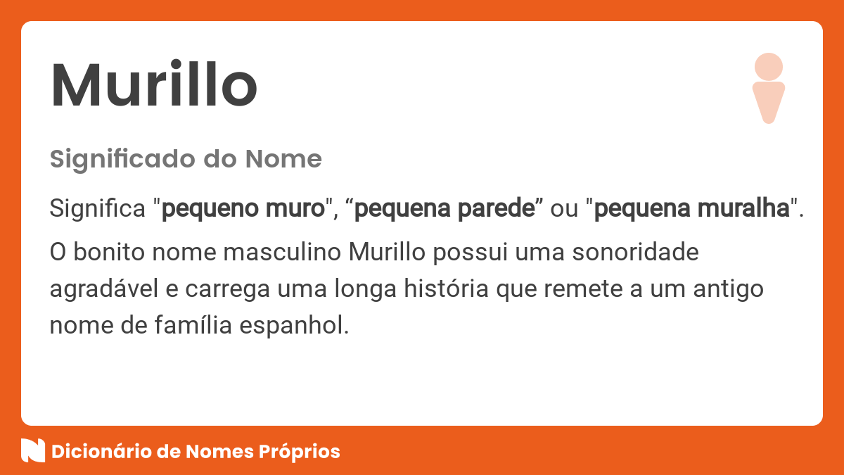 Significado do nome Murillo - Dicionário de Nomes Próprios