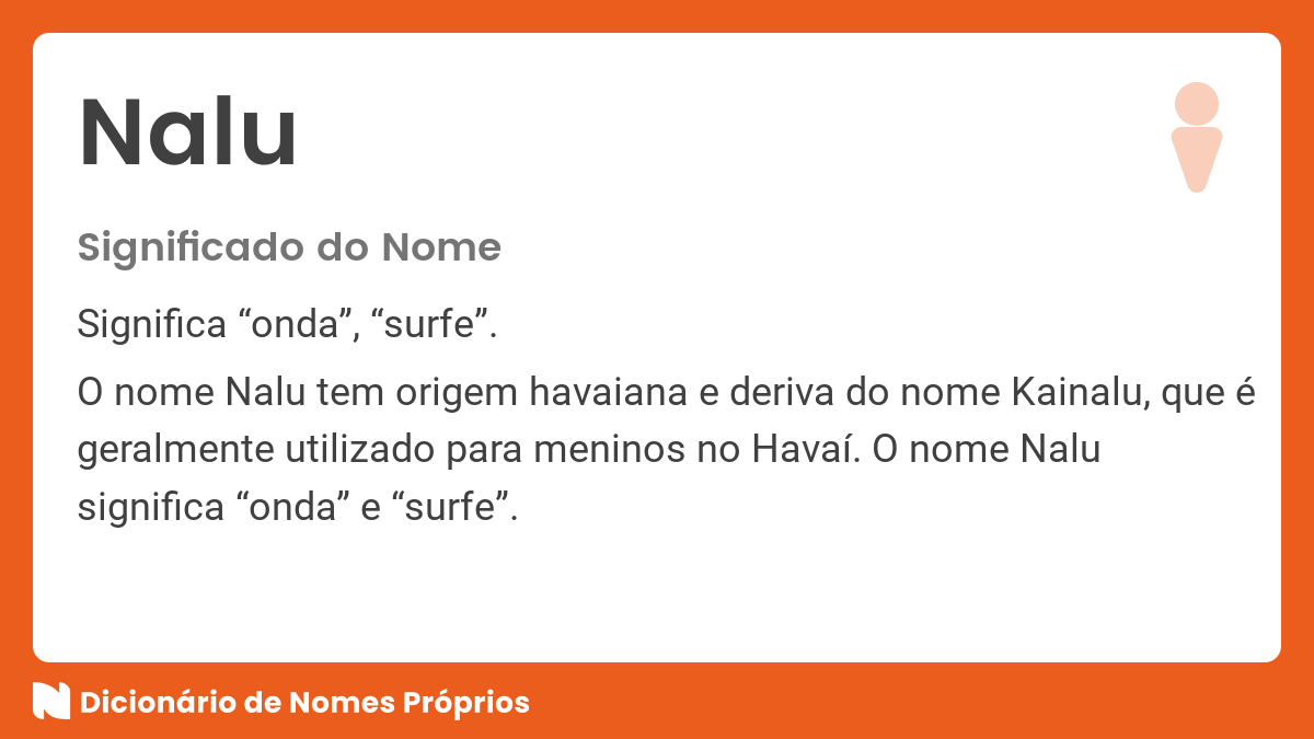 Significado do nome Nalu - Dicionário de Nomes Próprios
