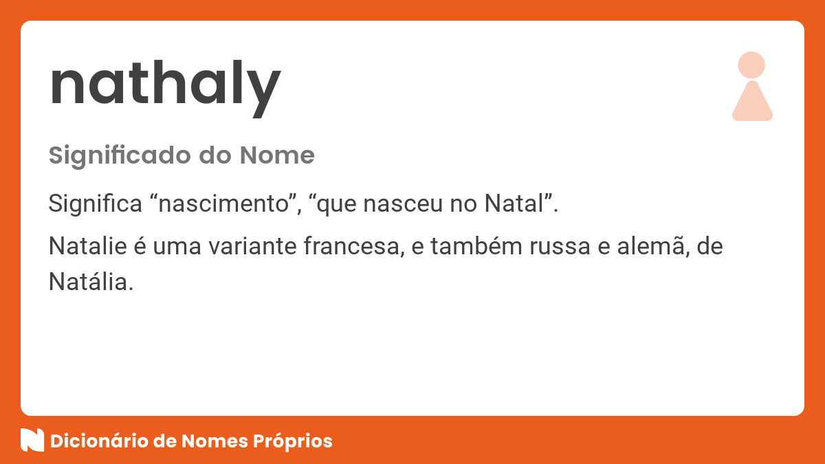 Significado do nome Natalie - Dicionário de Nomes Próprios