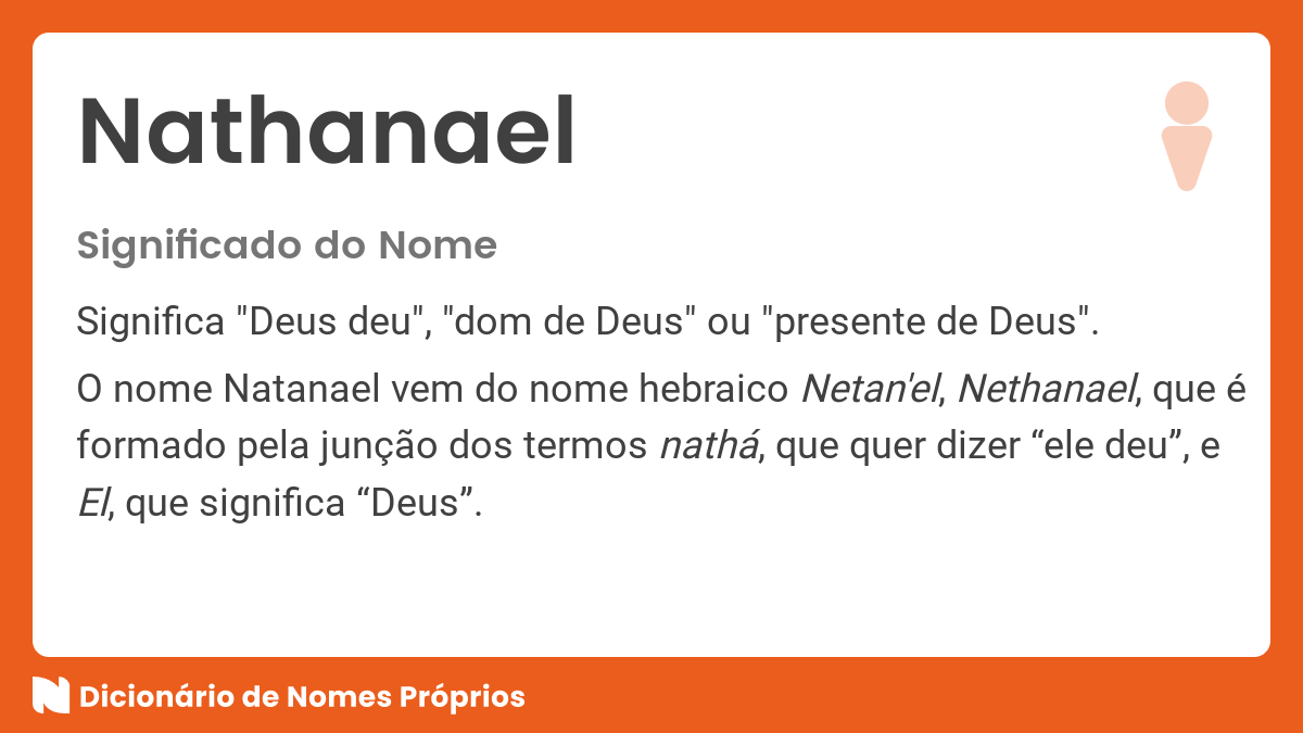 Significado do nome Natanael - Dicionário de Nomes Próprios
