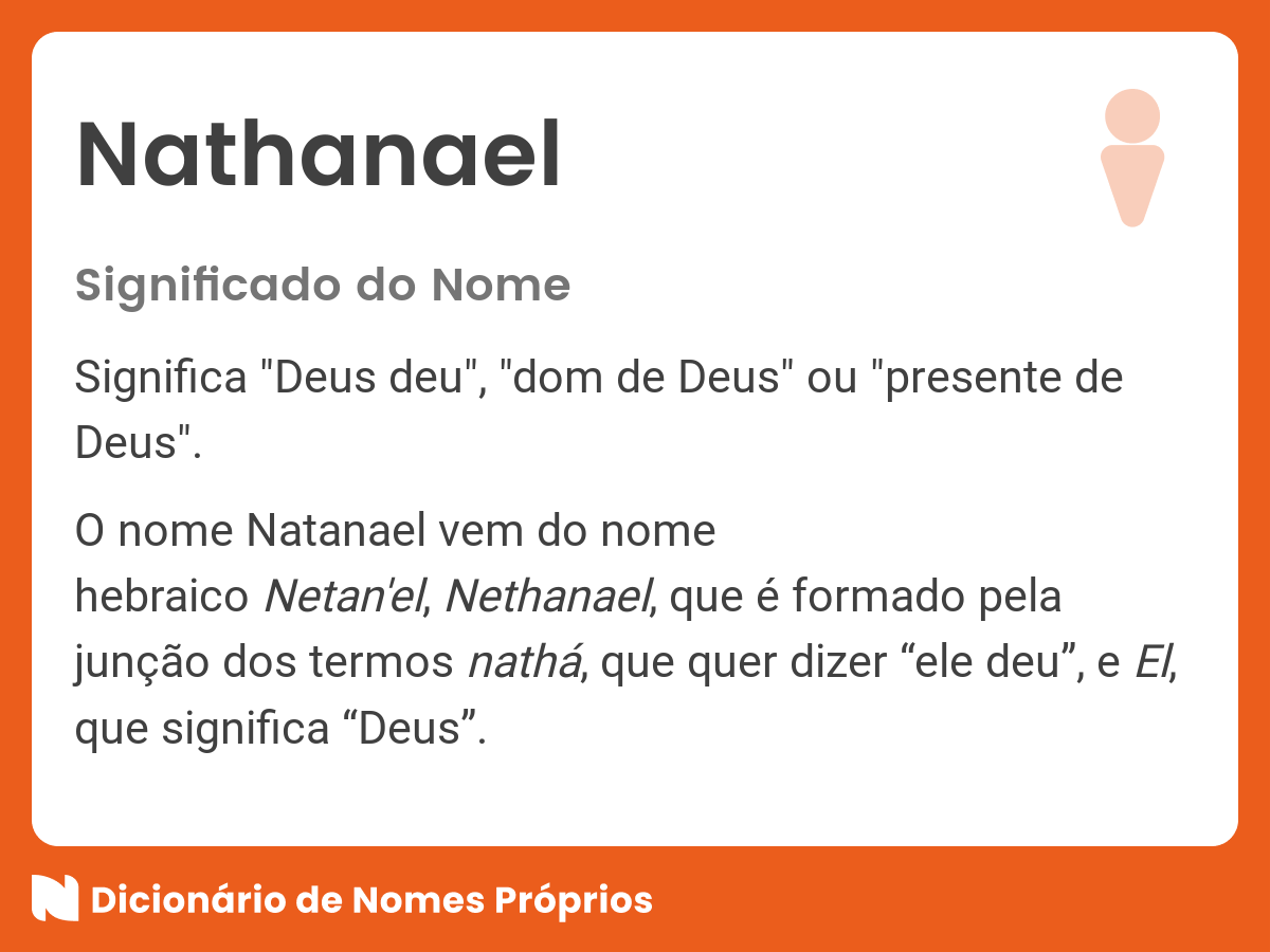 Significado do nome Nathanael - Dicionário de Nomes Próprios