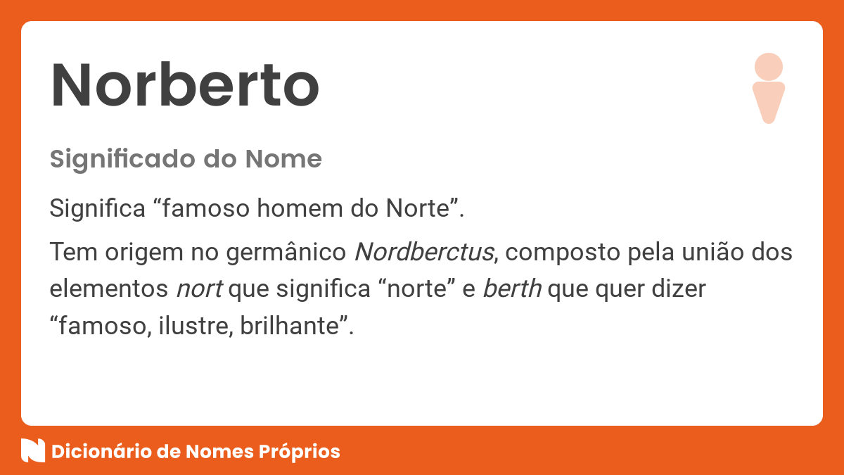 Significado do nome Norberto - Dicionário de Nomes Próprios