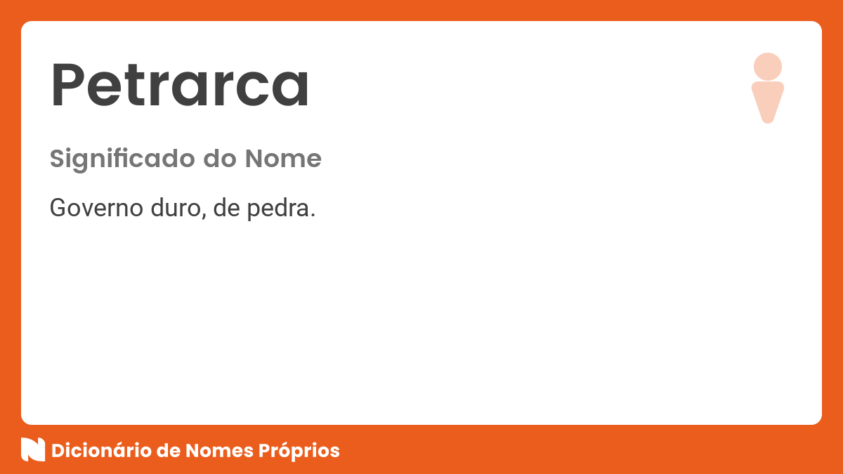 Significado do nome Petrarca - Dicionário de Nomes Próprios