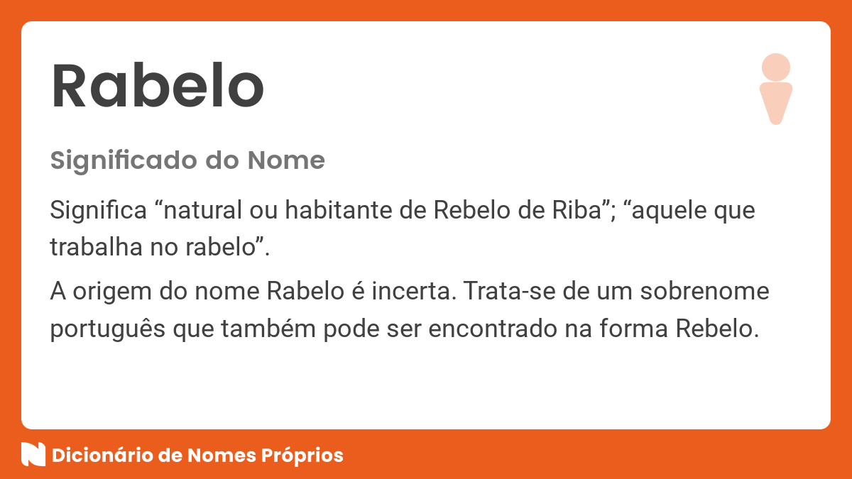 Significado do nome Rabelo - Dicionário de Nomes Próprios