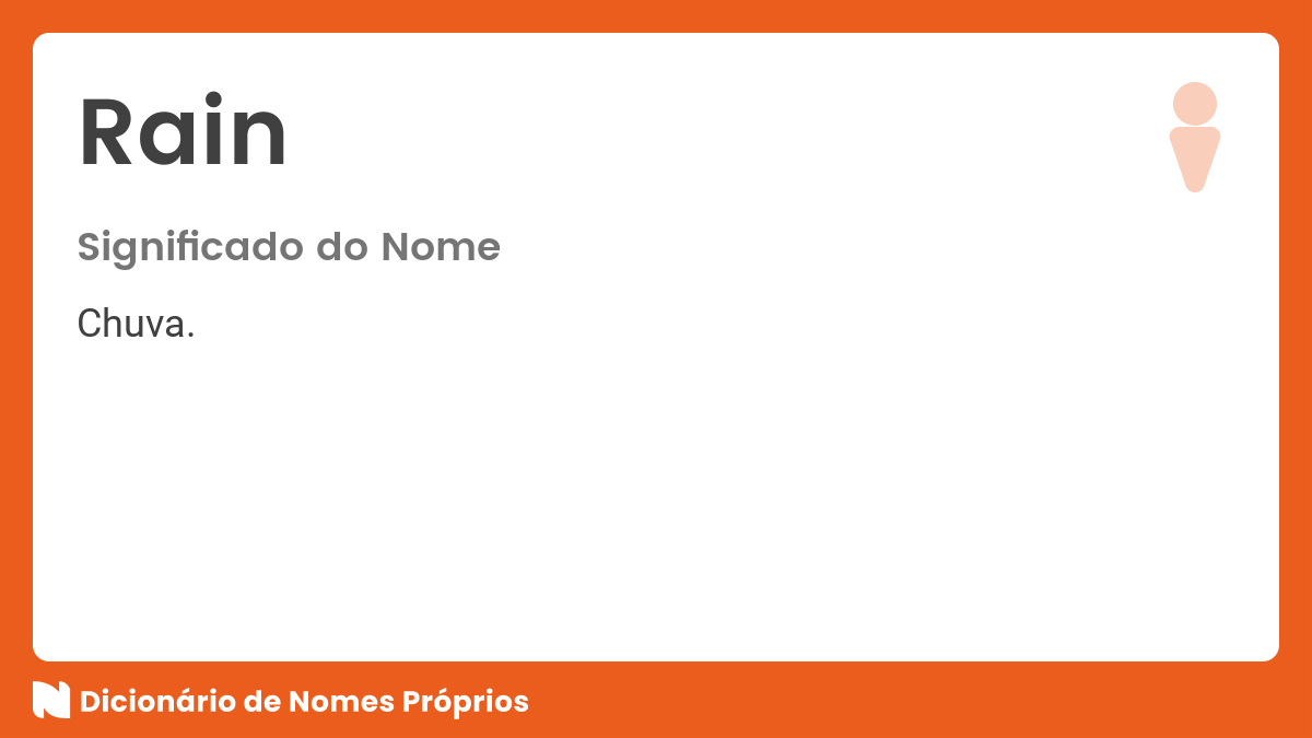 Significado do nome Rain - Dicionário de Nomes Próprios
