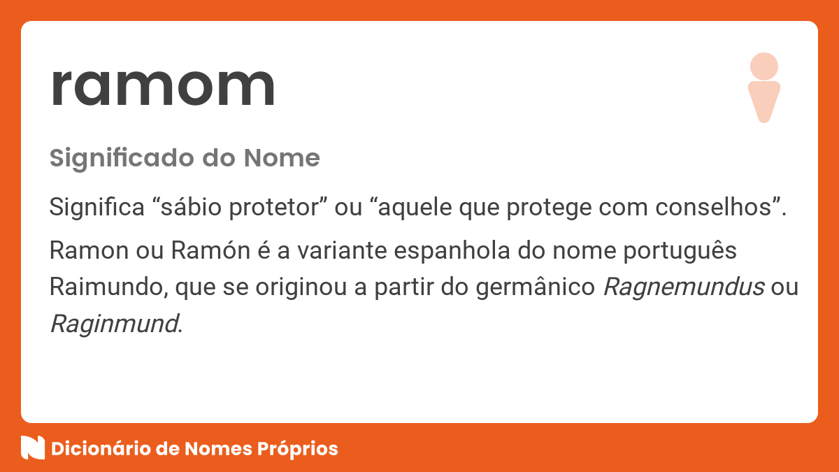 Significado do nome Ramon - Dicionário de Nomes Próprios