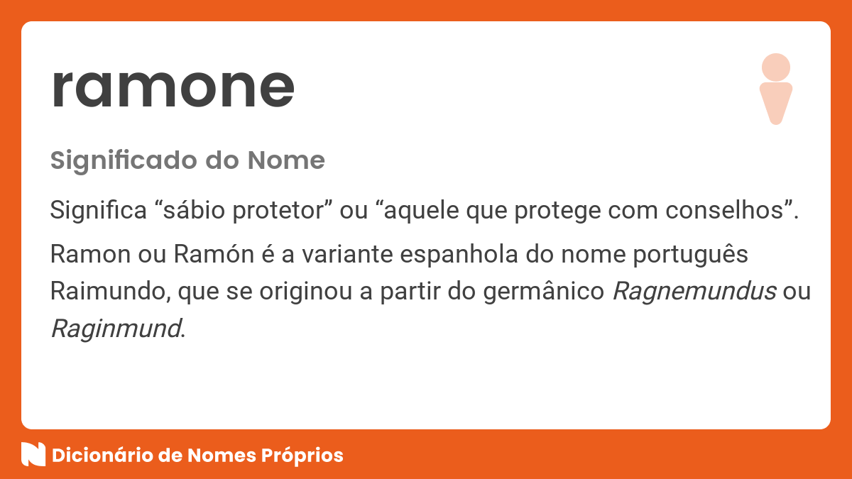 Significado do nome Ramon - Dicionário de Nomes Próprios