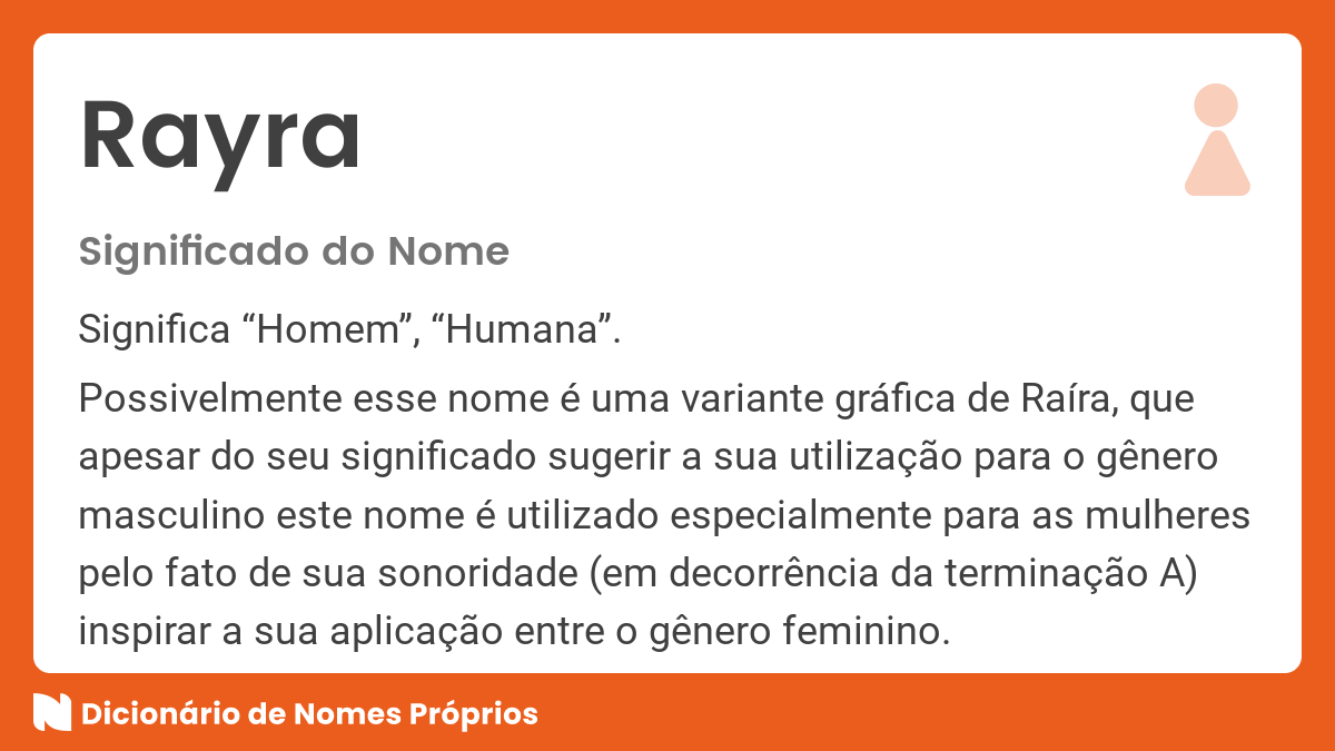 Significado do nome Rayra - Dicionário de Nomes Próprios