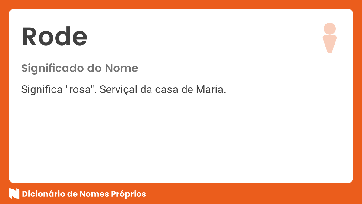Significado do nome Rode - Dicionário de Nomes Próprios