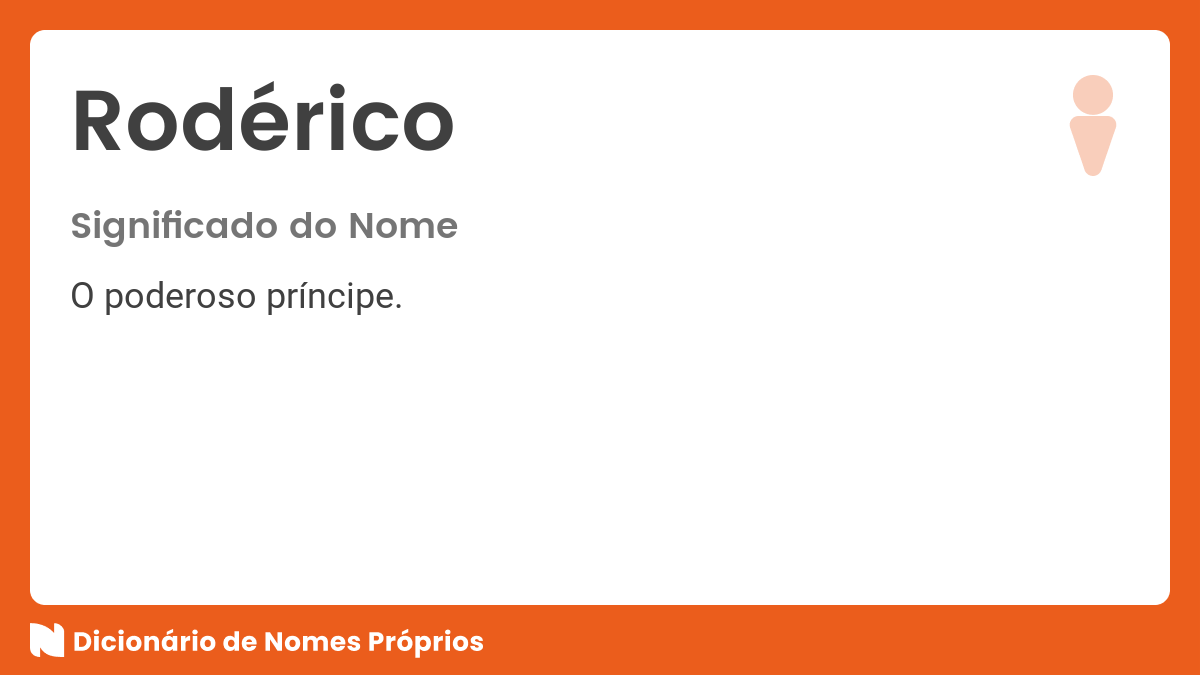 Significado do nome Rodérico - Dicionário de Nomes Próprios