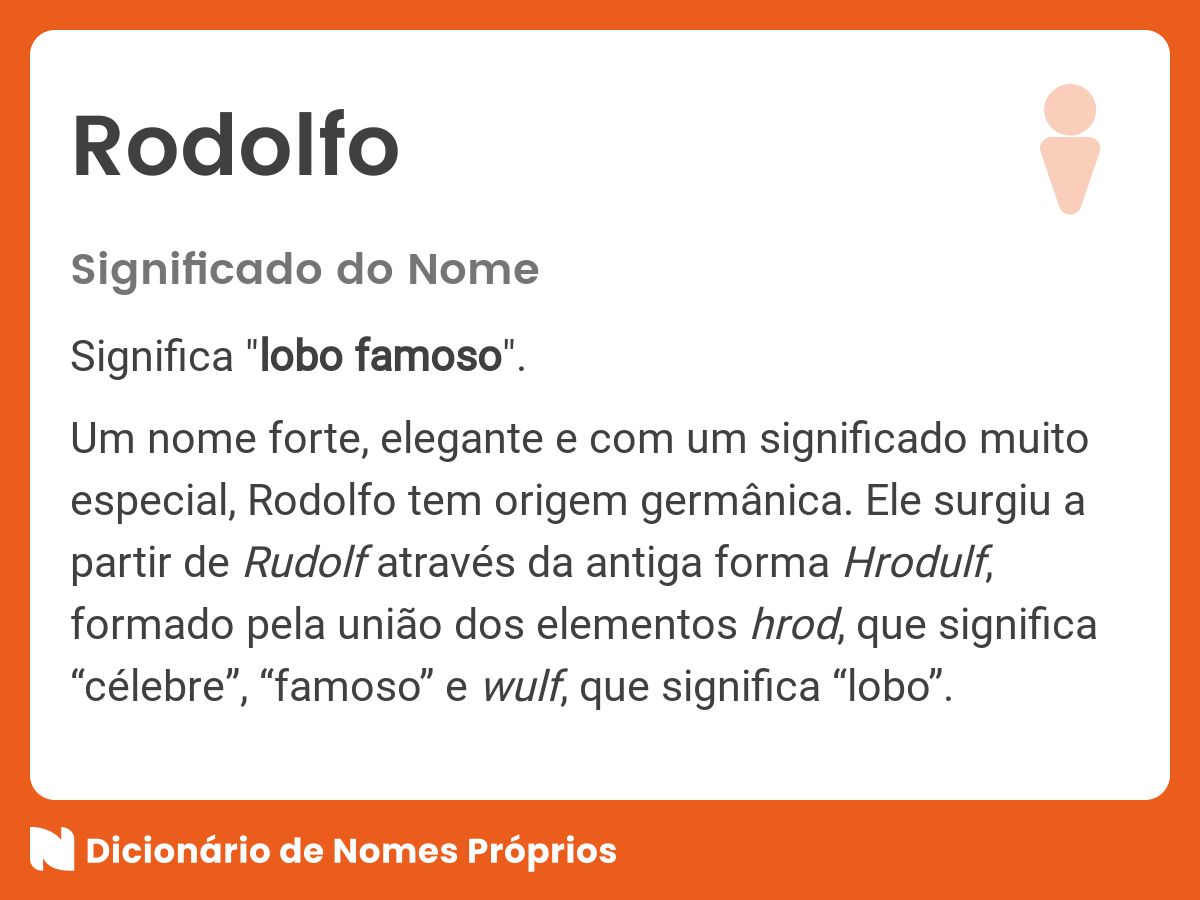 Significado do nome Rodolfo - Dicionário de Nomes Próprios