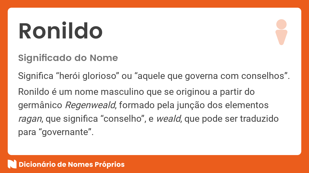 Significado do nome Ronildo - Dicionário de Nomes Próprios