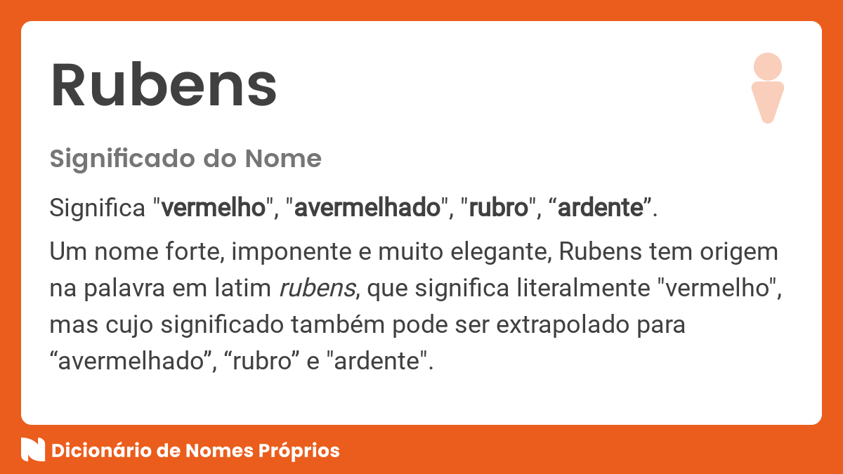 Significado do nome Rubens - Dicionário de Nomes Próprios
