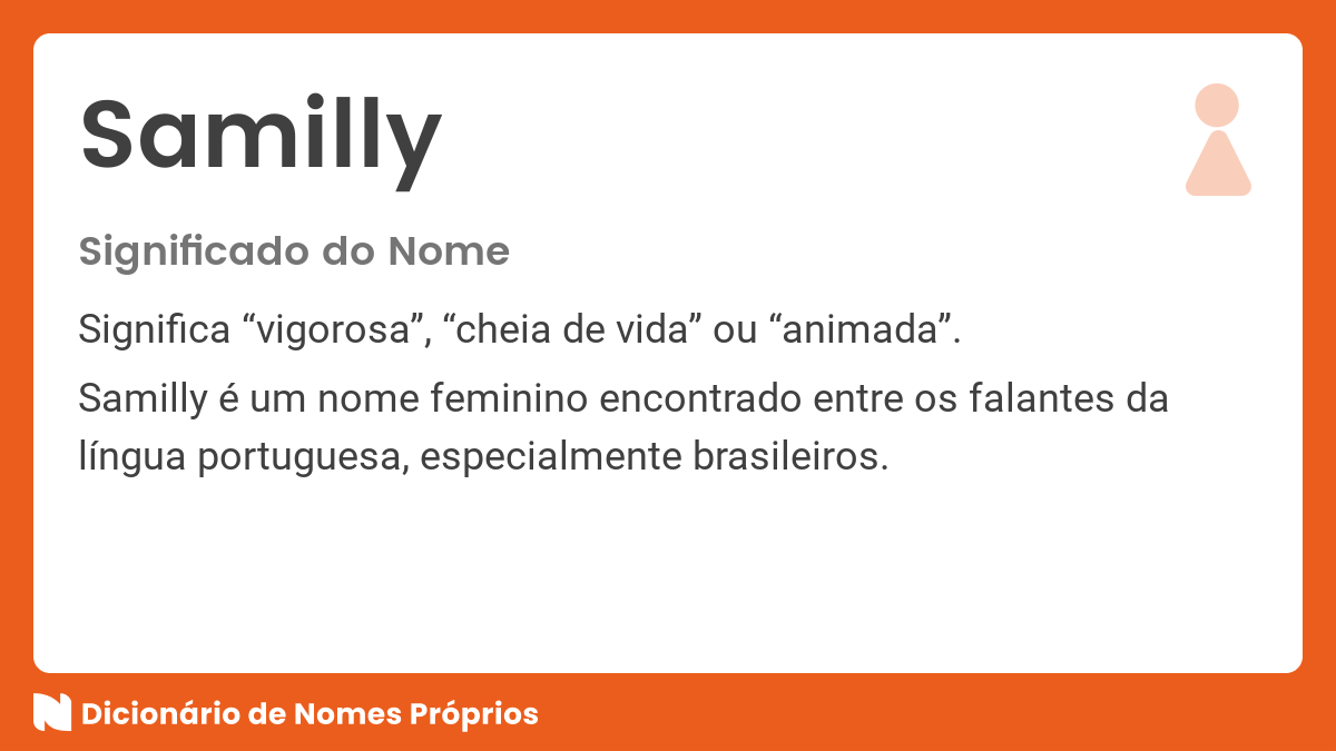 Significado do nome Samilly - Dicionário de Nomes Próprios