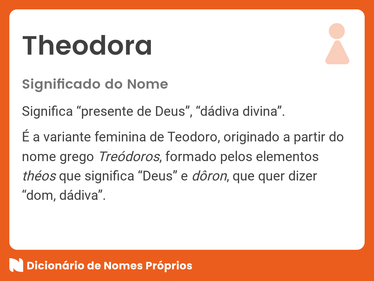 Significado do nome Theodora - Dicionário de Nomes Próprios