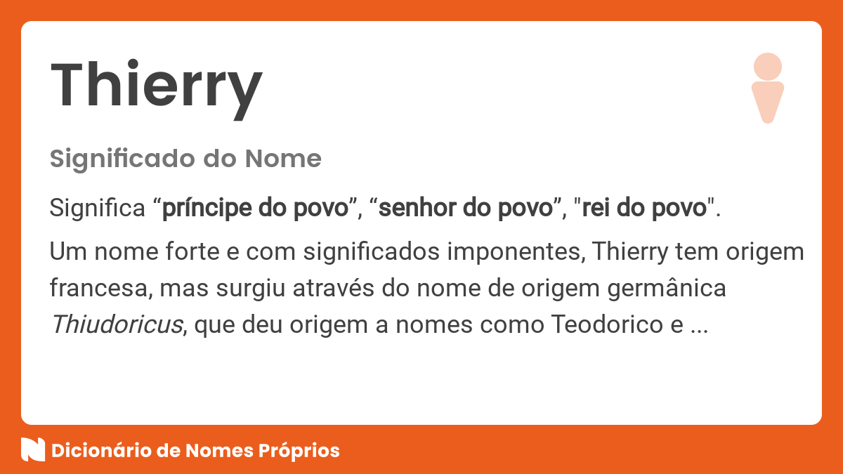 Significado do nome Thierry - Dicionário de Nomes Próprios