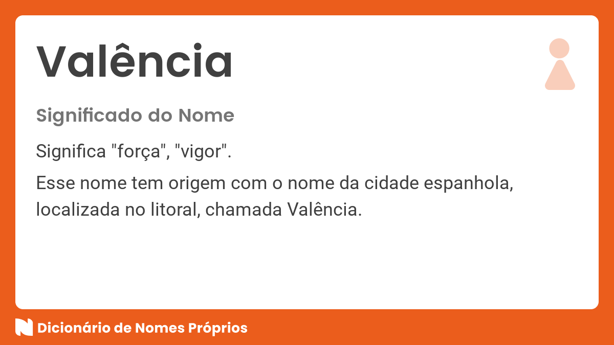 Significado do nome Valência - Dicionário de Nomes Próprios