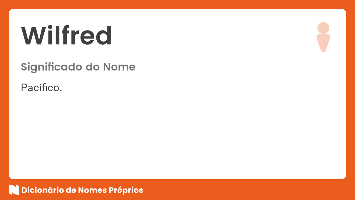 Significado do nome Wilfred - Dicionário de Nomes Próprios
