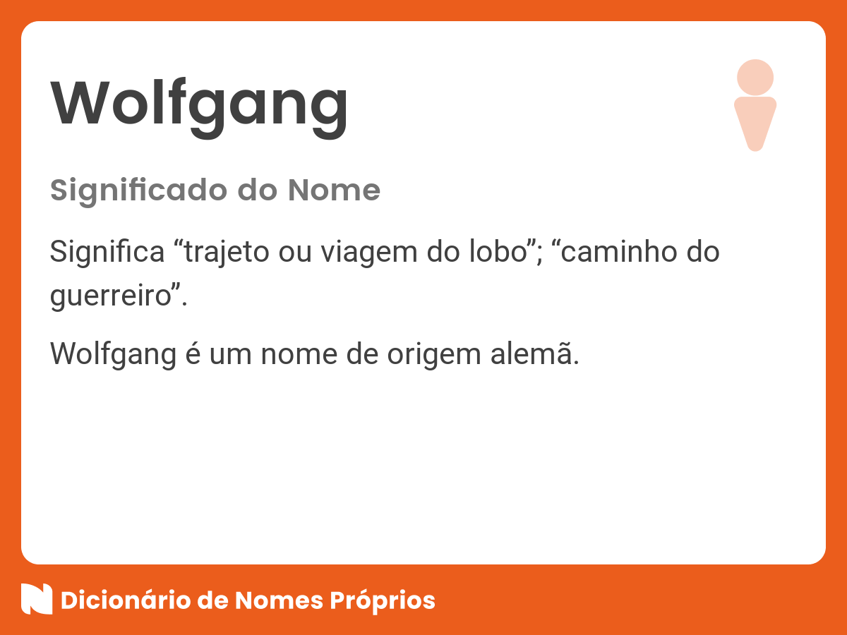 Significado do nome Wolfgang - Dicionário de Nomes Próprios